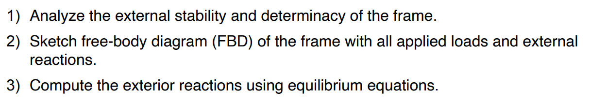 Solved Conduct the structural analysis of the planar frame | Chegg.com
