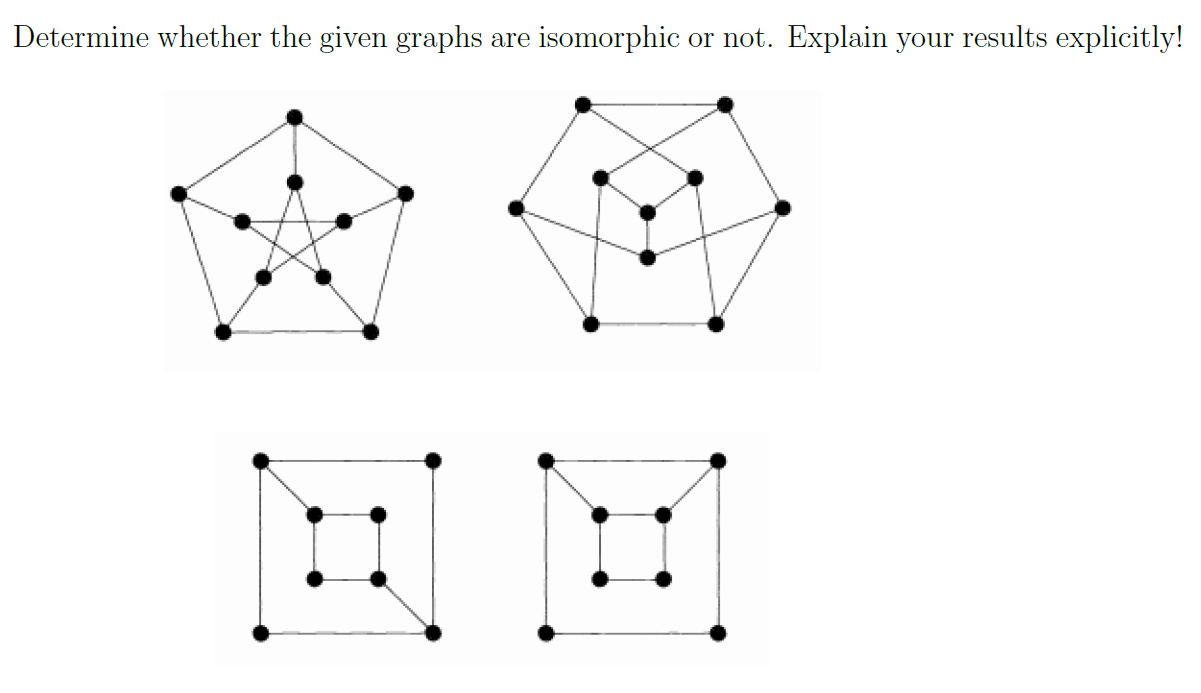 Solved Determine whether the given graphs are isomorphic or | Chegg.com
