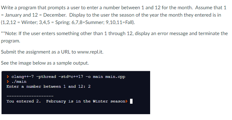 Solved Write a program that prompts a user to enter a number | Chegg.com