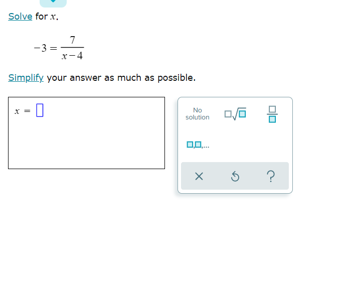 Solved Solve for x and simplify as much as possible. Solving | Chegg.com