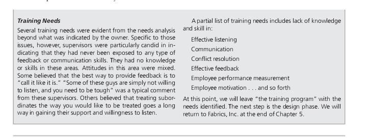 The Training Program (Fabrics, Inc.) This section is | Chegg.com