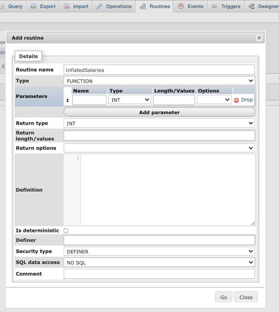 Sql Use The Routine Function Tab 1 Write Your Own