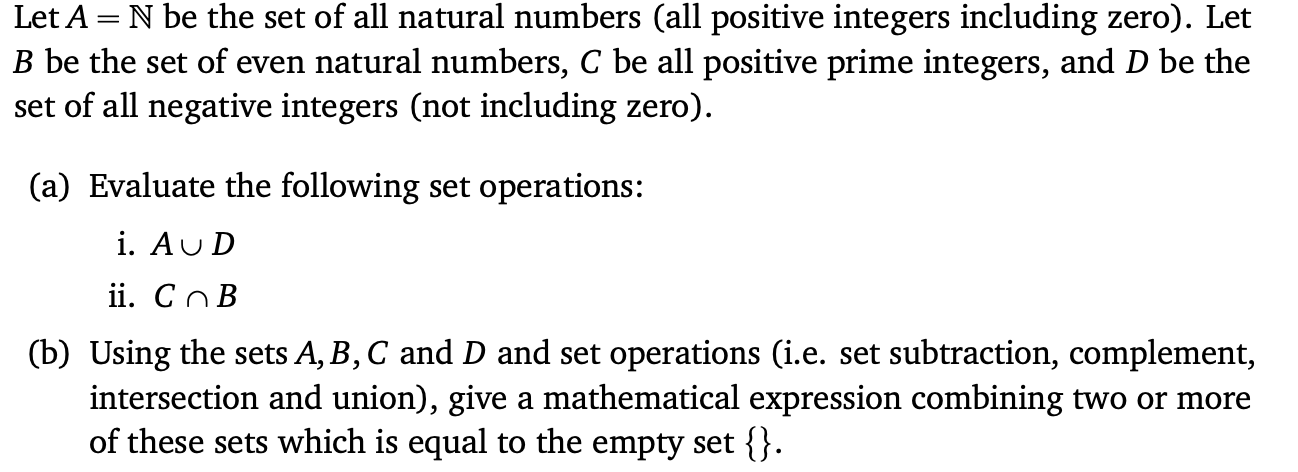 Solved Let A=N be the set of all natural numbers (all | Chegg.com