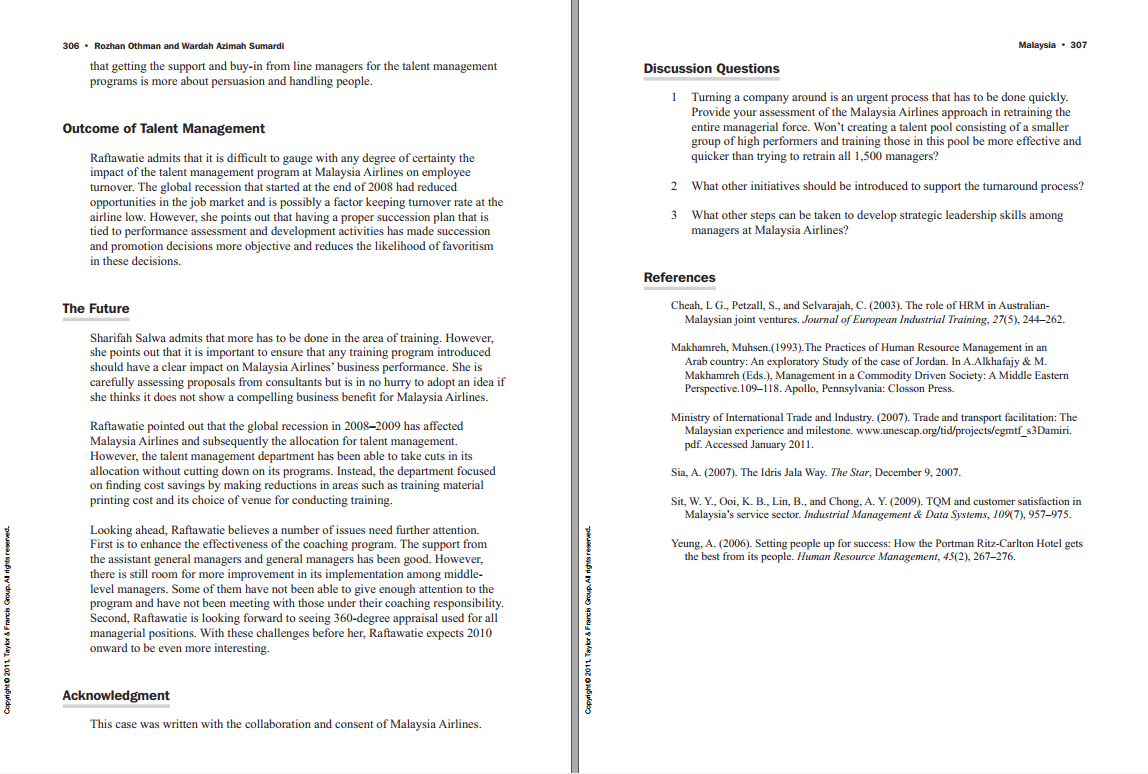 300. Rozhan Othman and Wardah Azimah Sumardi Managing | Chegg.com