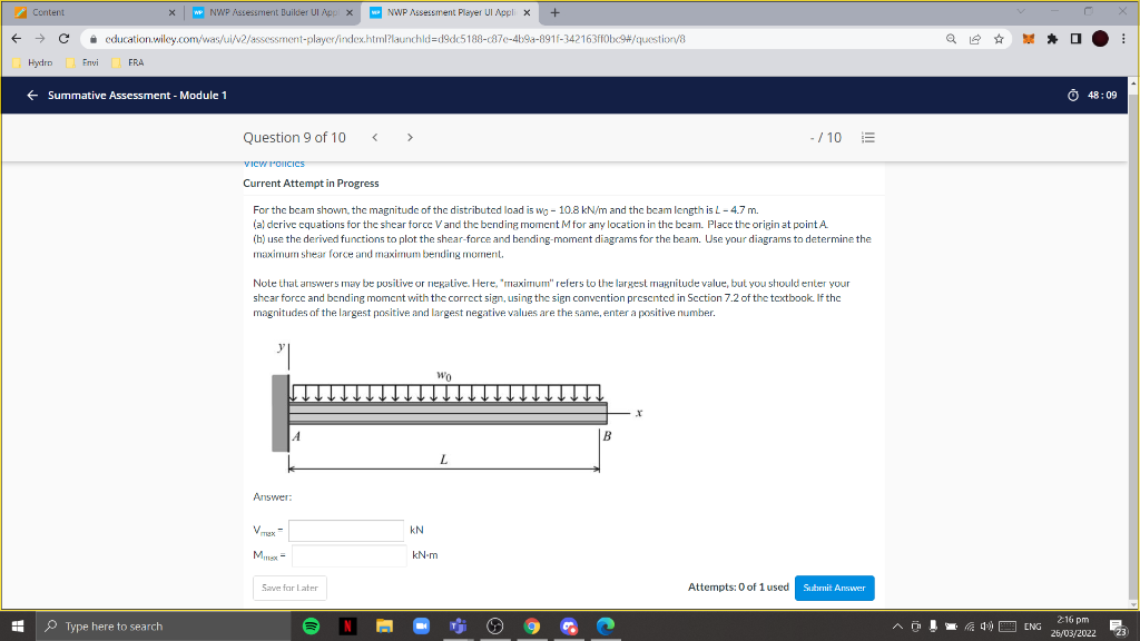Solved Content x W NWP Assessment Builder UI App x NWP | Chegg.com