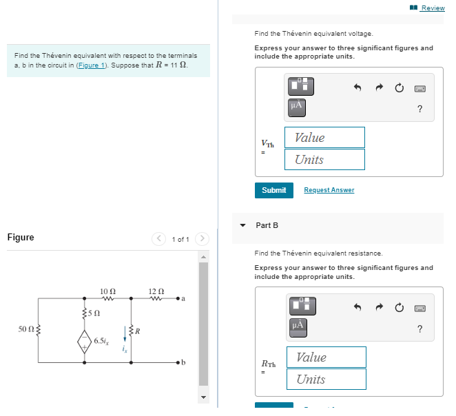 Solved Find the Thévenin equivalent with respect to the | Chegg.com