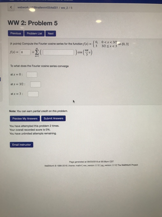 Solved webwork llenm4354s001 /ww.2/5 WW 2: Problem 5 | Chegg.com