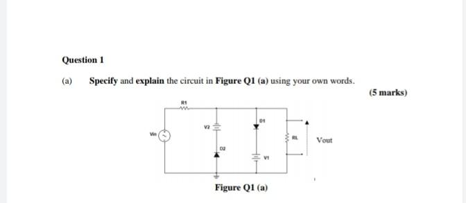 Solved Question 1 (a) Specify and explain the circuit in | Chegg.com