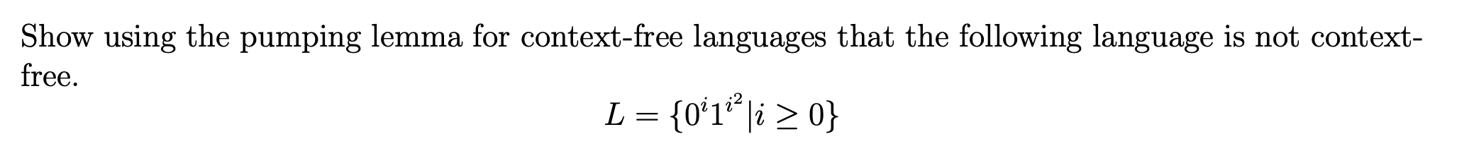 Solved Show using the pumping lemma for context-free | Chegg.com