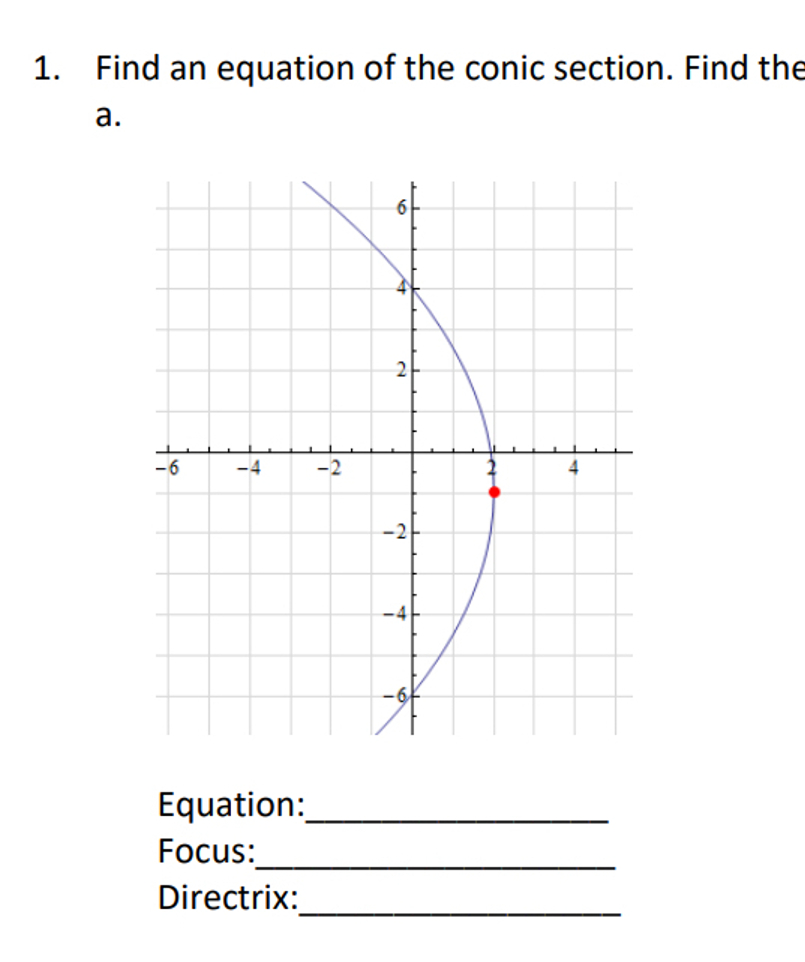 Solved Find an equation of the conic section. Find | Chegg.com