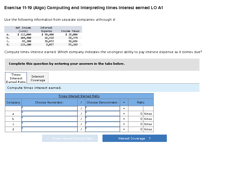 Solved Exerclse 11-19 (Algo) Computing and Interpreting | Chegg.com