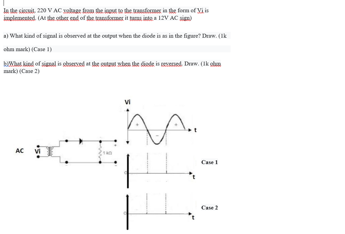 Solved In the circuit, 220 V AC voltage from the input to | Chegg.com