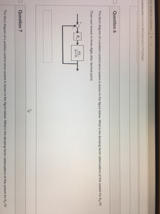 Solved rch Question 6 The block diagram of a position | Chegg.com