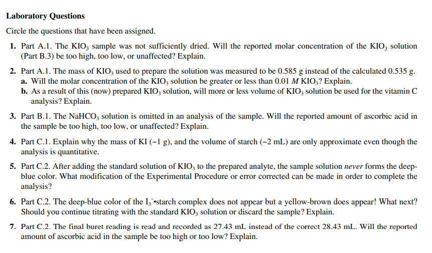 Solved Circle the questions that have been assigned. 1. Part | Chegg.com