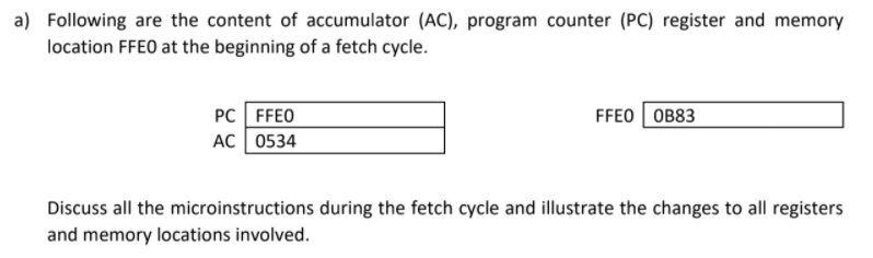Solved a) Following are the content of accumulator (AC), | Chegg.com