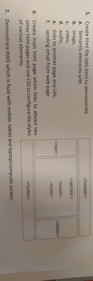 Solved 5. Create html file lab5.html to | Chegg.com