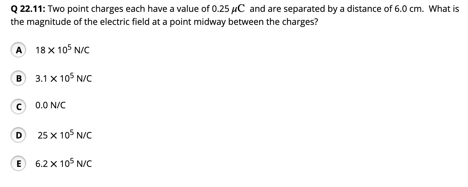 Solved Q 22.11: Two point charges each have a value of 0.25 | Chegg.com