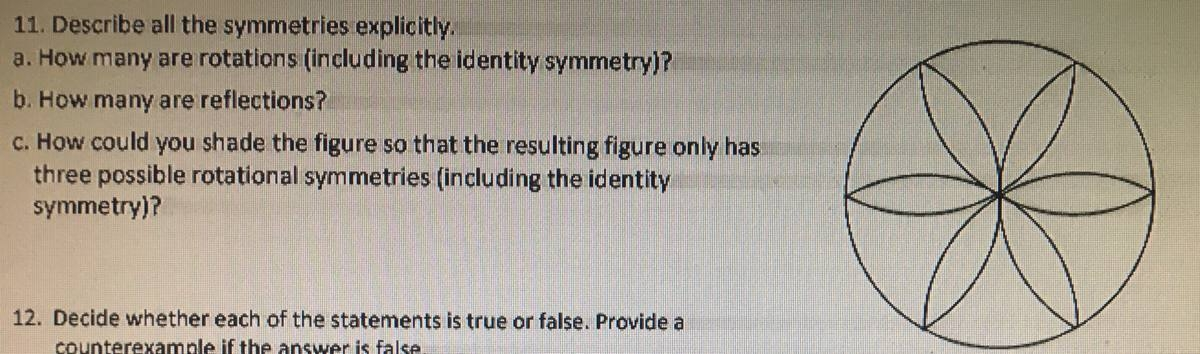 Solved 11. Describe all the symmetries explicitly. a. How | Chegg.com