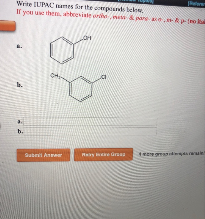 Solved Write IUPAC names for the compounds below If you use | Chegg.com