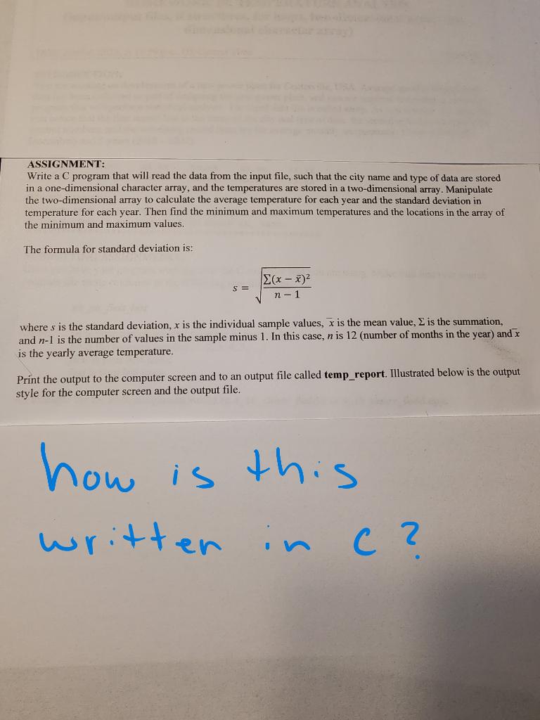 Solved ASSIGNMENT: Write a C program that will read the data | Chegg.com