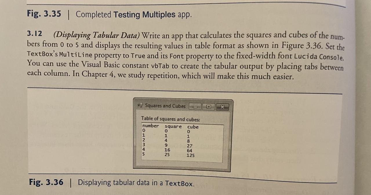 Solved 3.12 (Displaying Tabular Data) Write an app that | Chegg.com Solved 3.12 (Displaying Tabular Data) Write an app that | Chegg.com