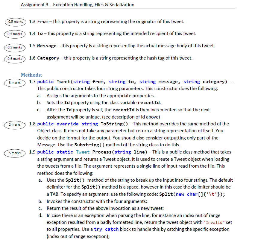 Assignment 3 – Exception Handling, Files & | Chegg.com