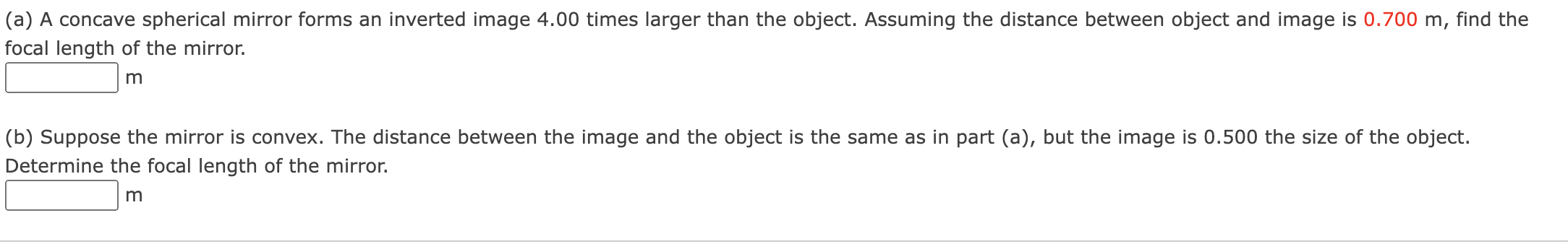 Solved (a) A concave spherical mirror forms an inverted | Chegg.com