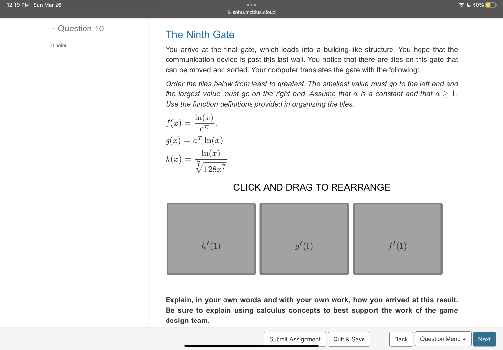Solved The Ninth Gate You arrive at the final gate, which | Chegg.com