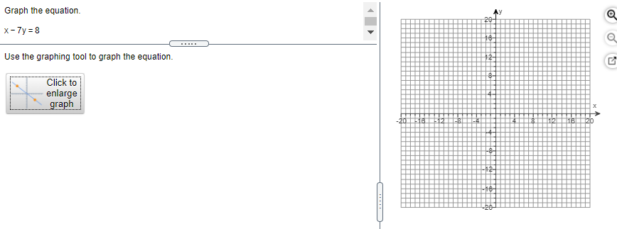 Solved Graph the equation X-7y = 8 Use the graphing tool to | Chegg.com