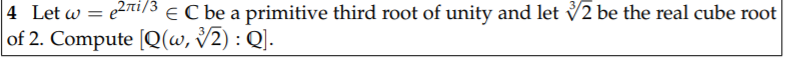 Solved 4 Let w = e2^i/3 C be a primitive third root of unity | Chegg.com