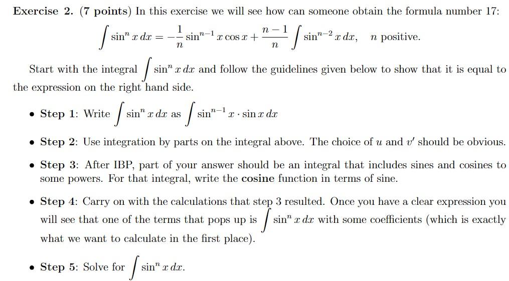 Solved Exercise 2. ( 7 points) In this exercise we will see | Chegg.com