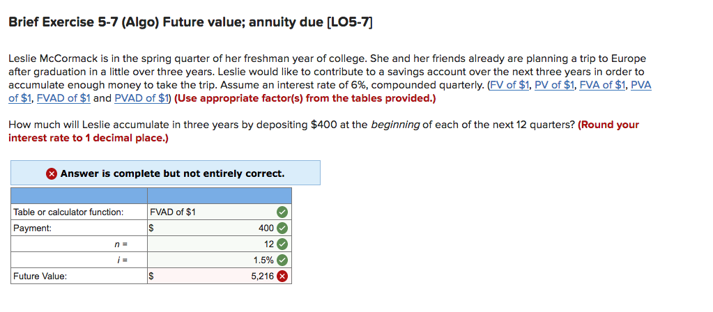 Solved Brief Exercise 5-7 (Algo) Future value; annuity due | Chegg.com