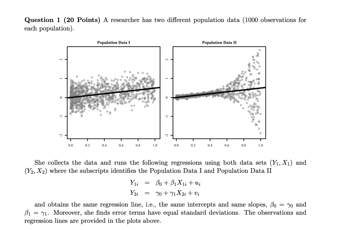 Solved Question 1 (20 Points) A researcher has two different | Chegg.com