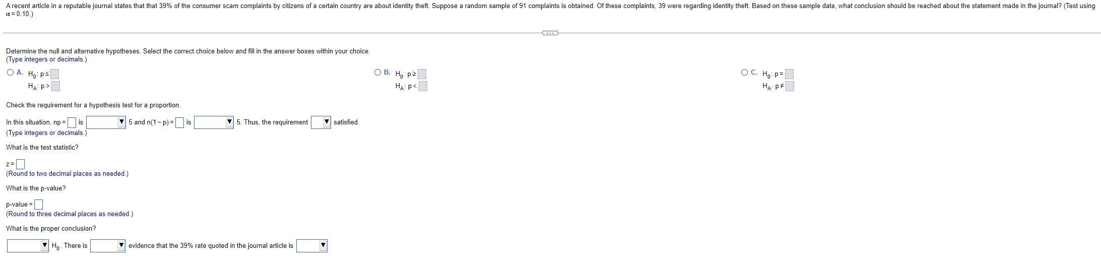 Solved A recent article in a reputable journal states that | Chegg.com