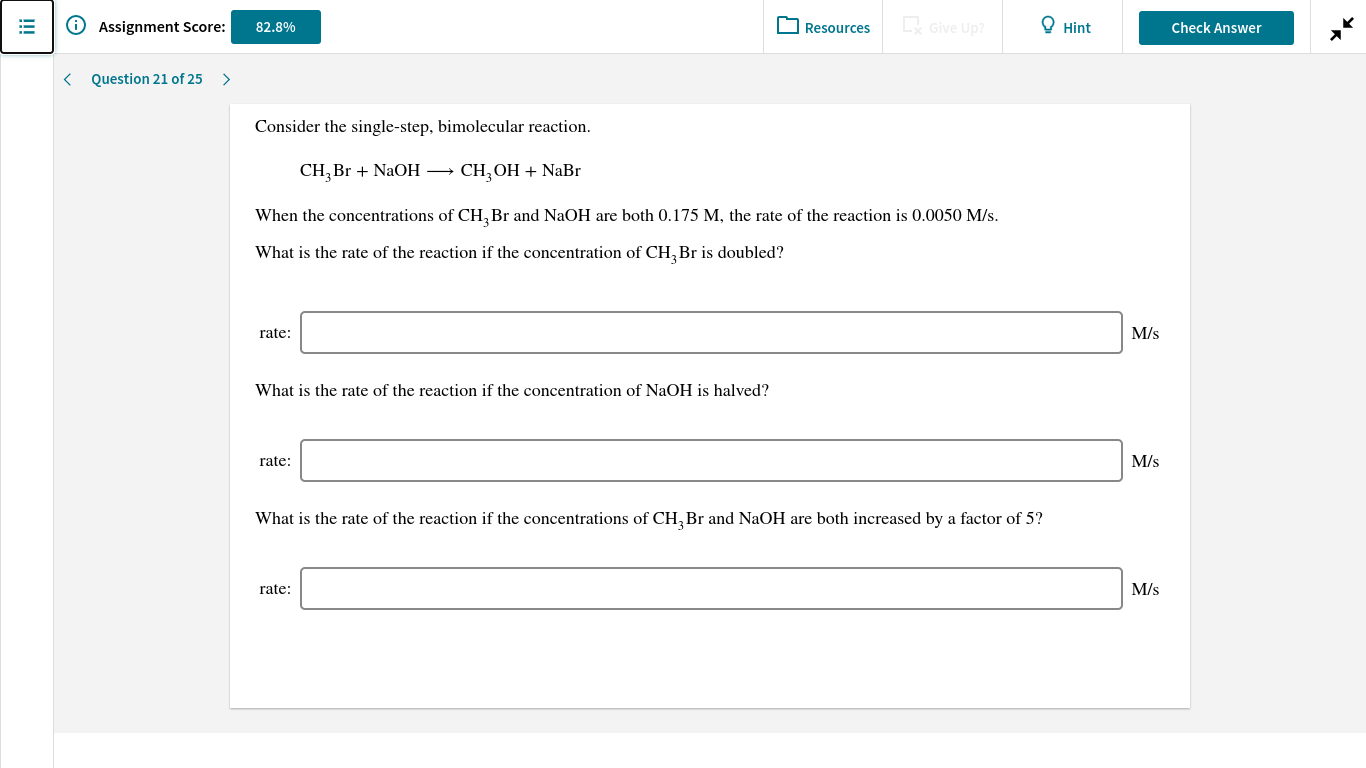 Solved Assignment Score: 82.8% Resources Give Up? Hint Check | Chegg.com