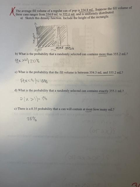 Solved The average fill volume of a regular can of pop is | Chegg.com