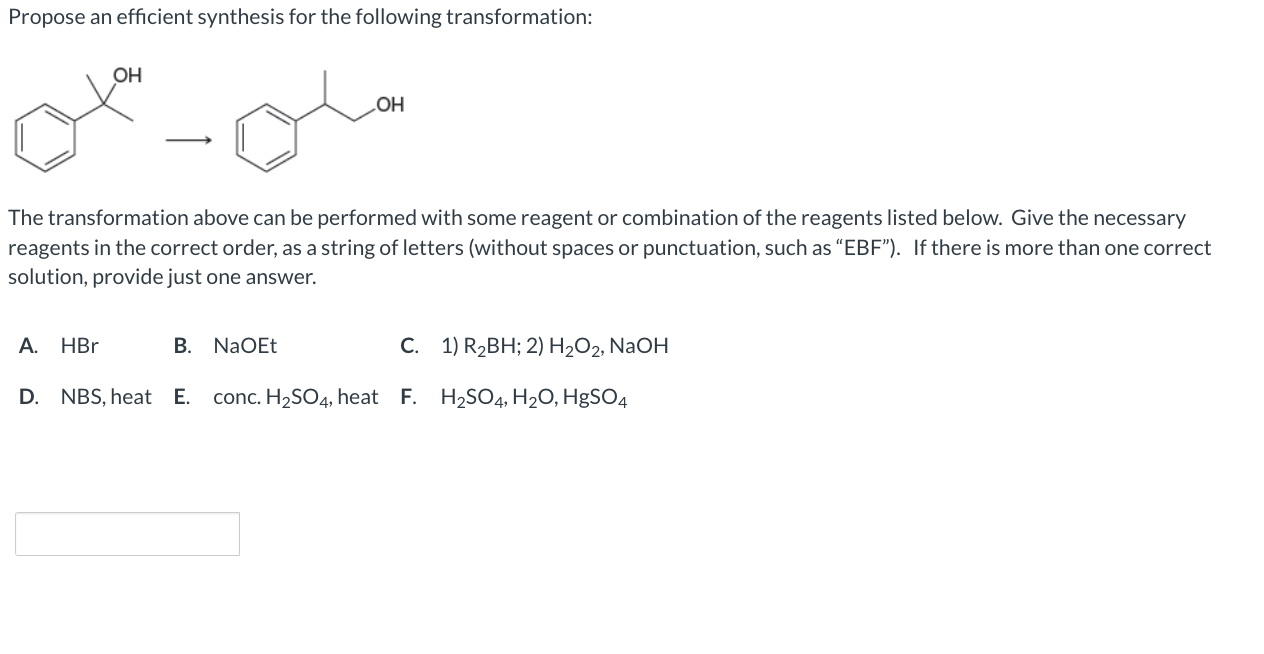 Solved Propose an efficient synthesis for the following | Chegg.com