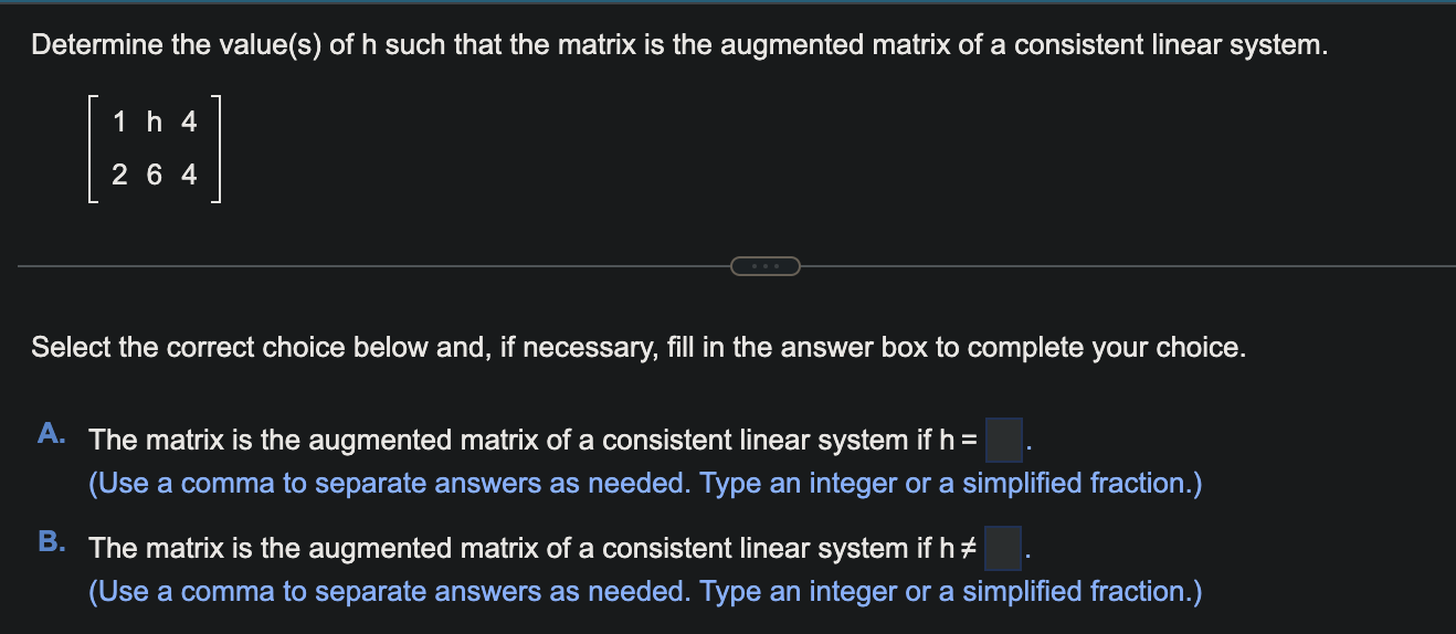 Solved Determine the value(s) of h such that the matrix is | Chegg.com