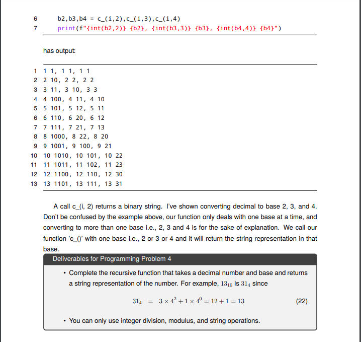 Solved Problem 4: Number Systems We saw that any number n in | Chegg.com