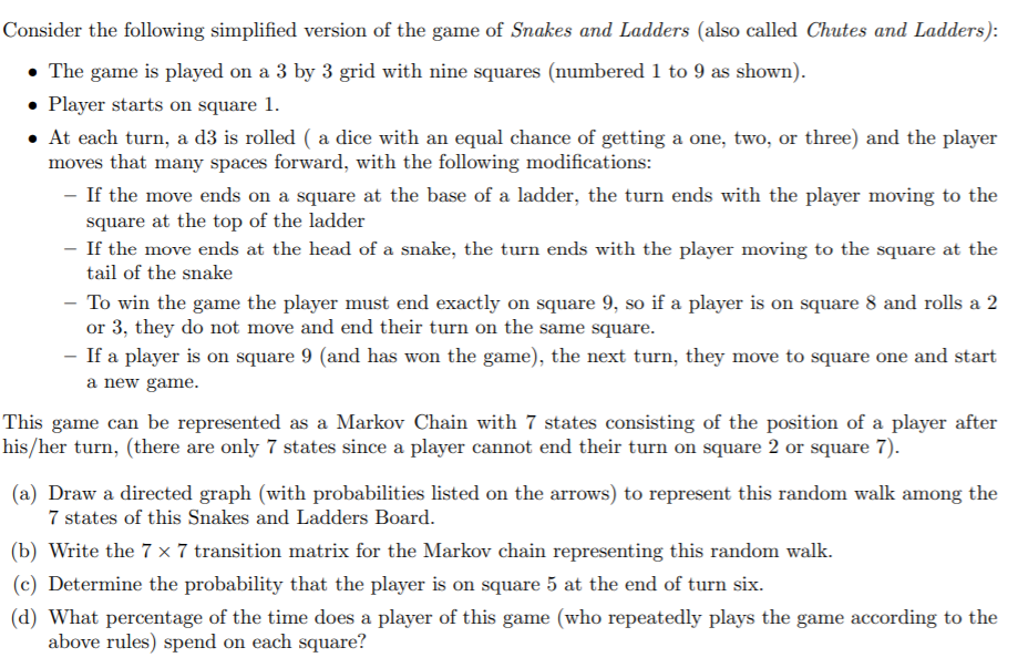 Consider the following simplified version of the game | Chegg.com