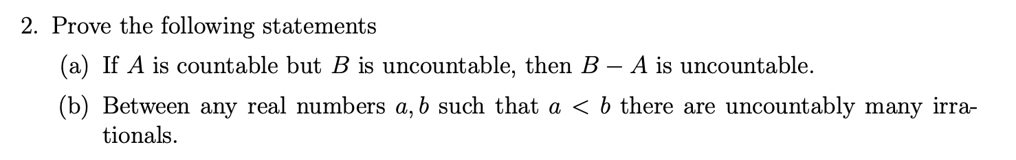 Solved 2. Prove the following statements (a) If A is | Chegg.com