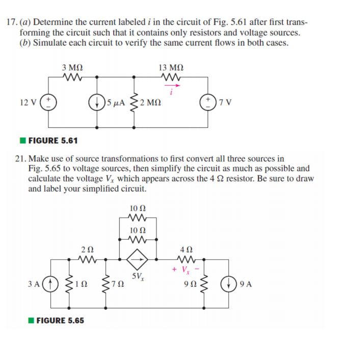 Solved 17. (a) Determine the current labeled i in the | Chegg.com