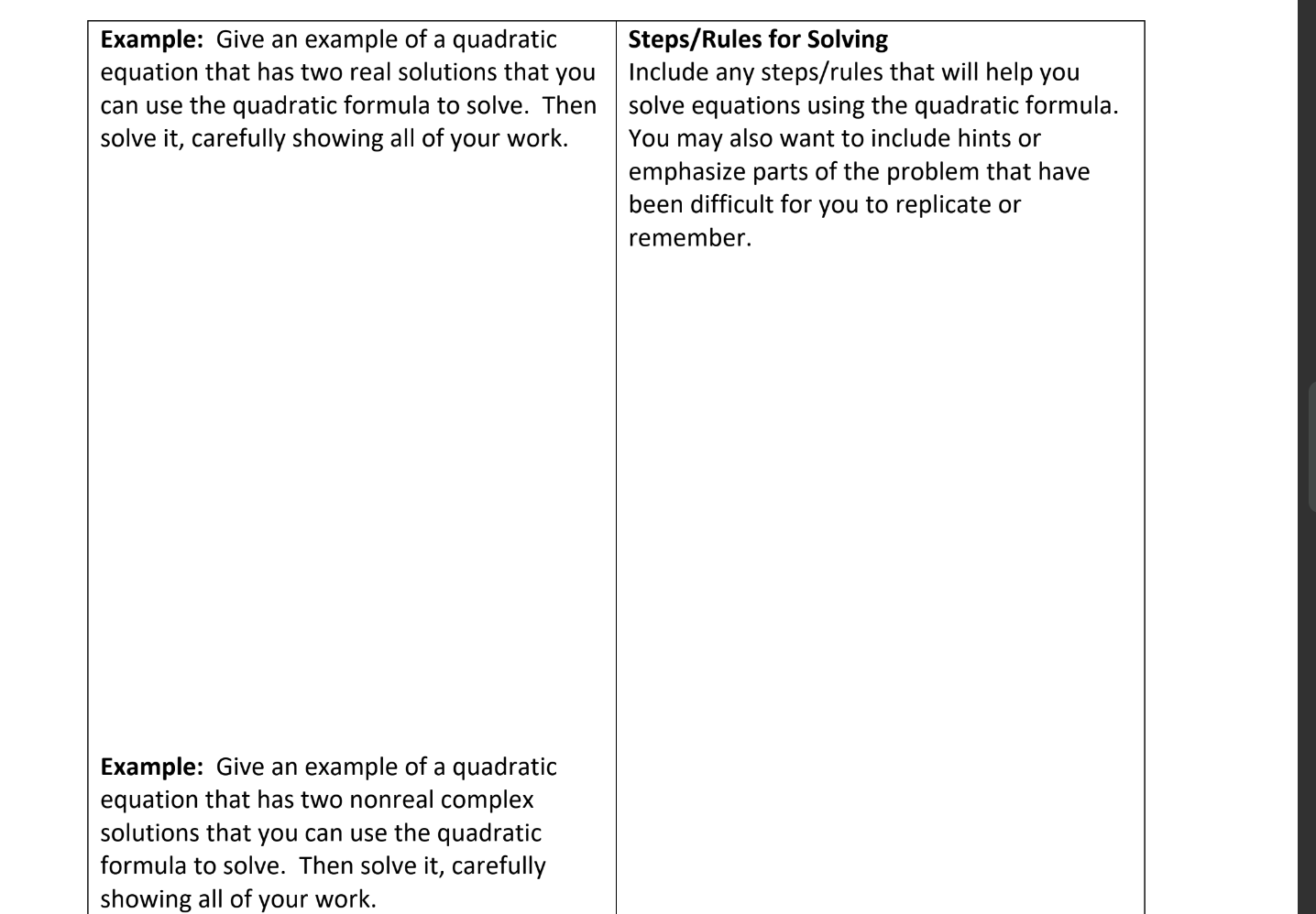 Solved Example: Give an example of a quadratic equation that | Chegg.com