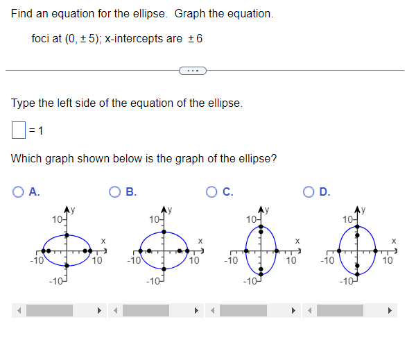 Solved Find an equation for the ellipse. Graph the equation. | Chegg.com