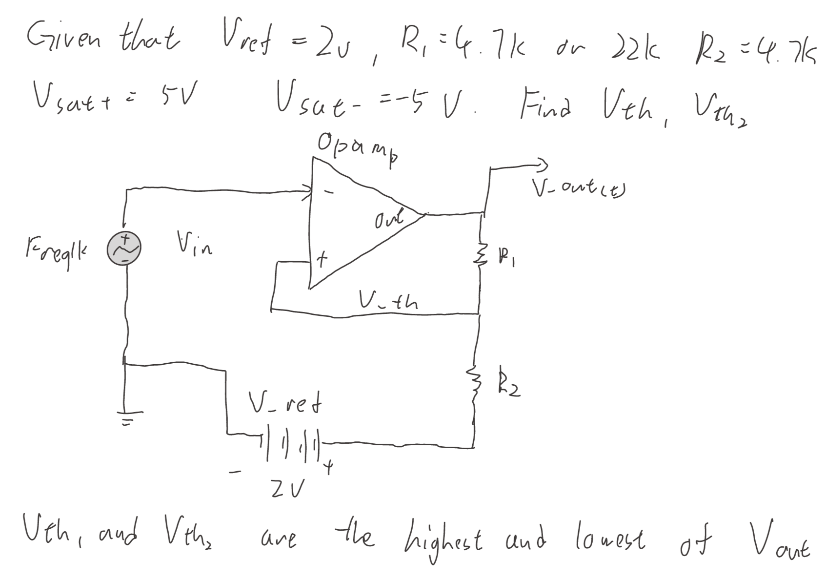 Given that Vref =2v,R1=4.7k ﻿or | Chegg.com