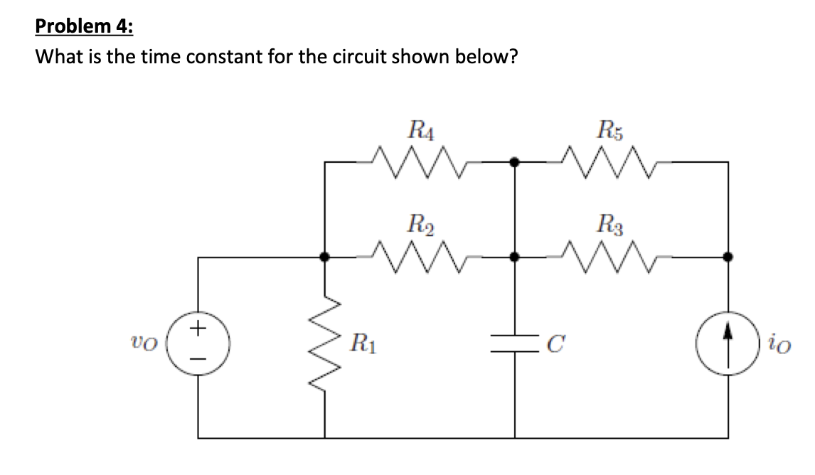 Solved What is the time constant for the circuit shown | Chegg.com