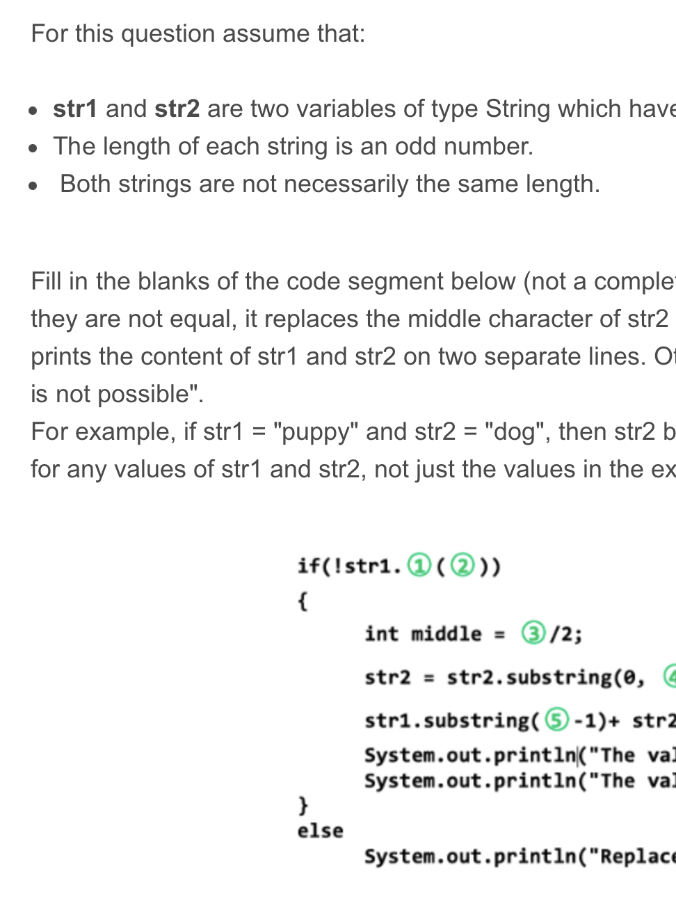 For this question assume that: • str1 and str2 are | Chegg.com