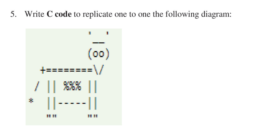 Solved 5. Write C code to replicate one to one the following | Chegg.com