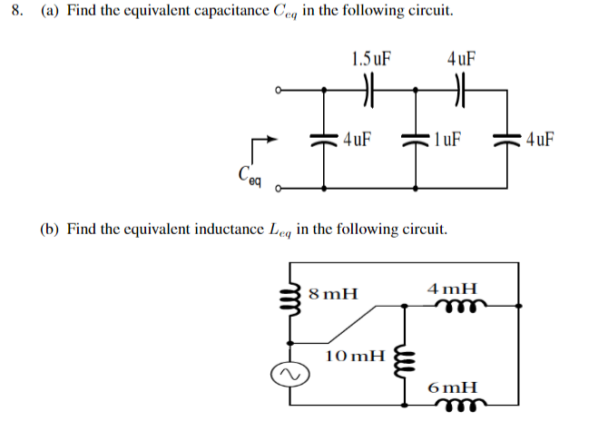 Solved (a) Find the equivalent capacitance Ceq in the | Chegg.com