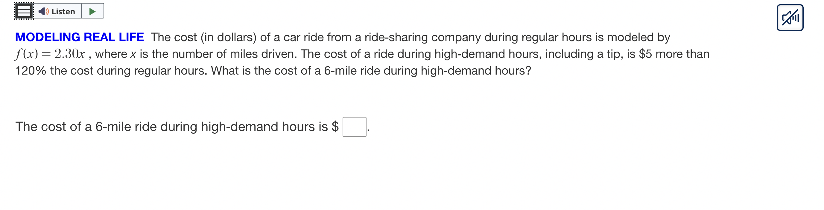 Solved MODELING REAL LIFE The cost (in dollars) of a car | Chegg.com